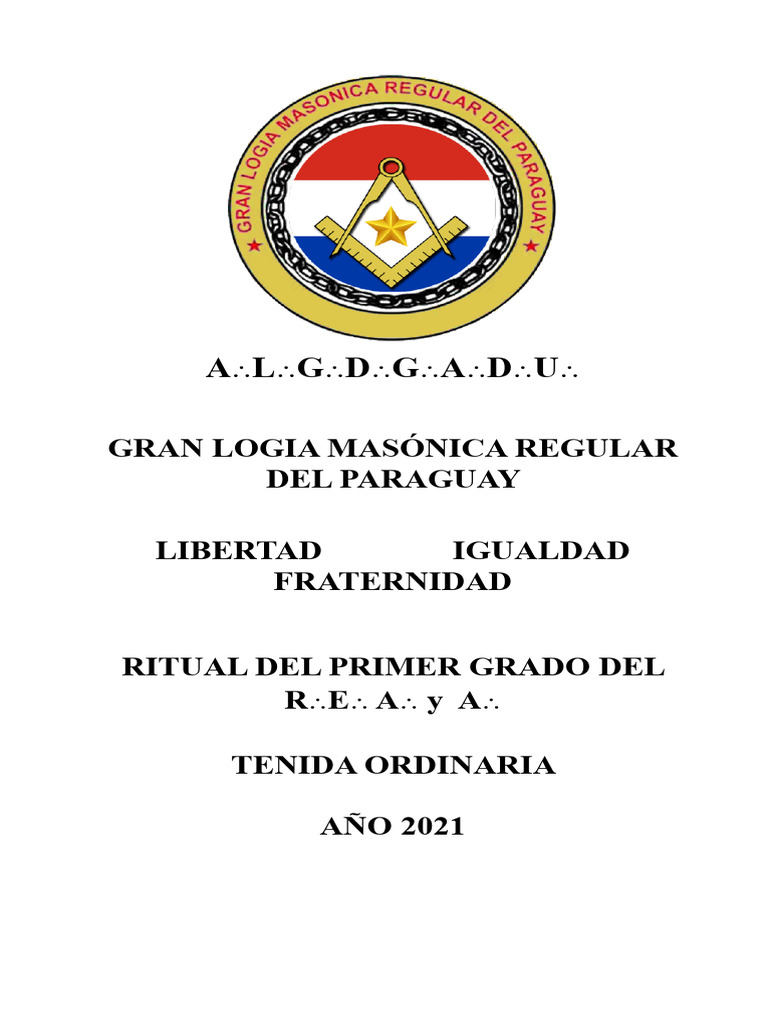 Ritual Tenida Ordinaria Primer Grado | PDF | Masonería | Vela