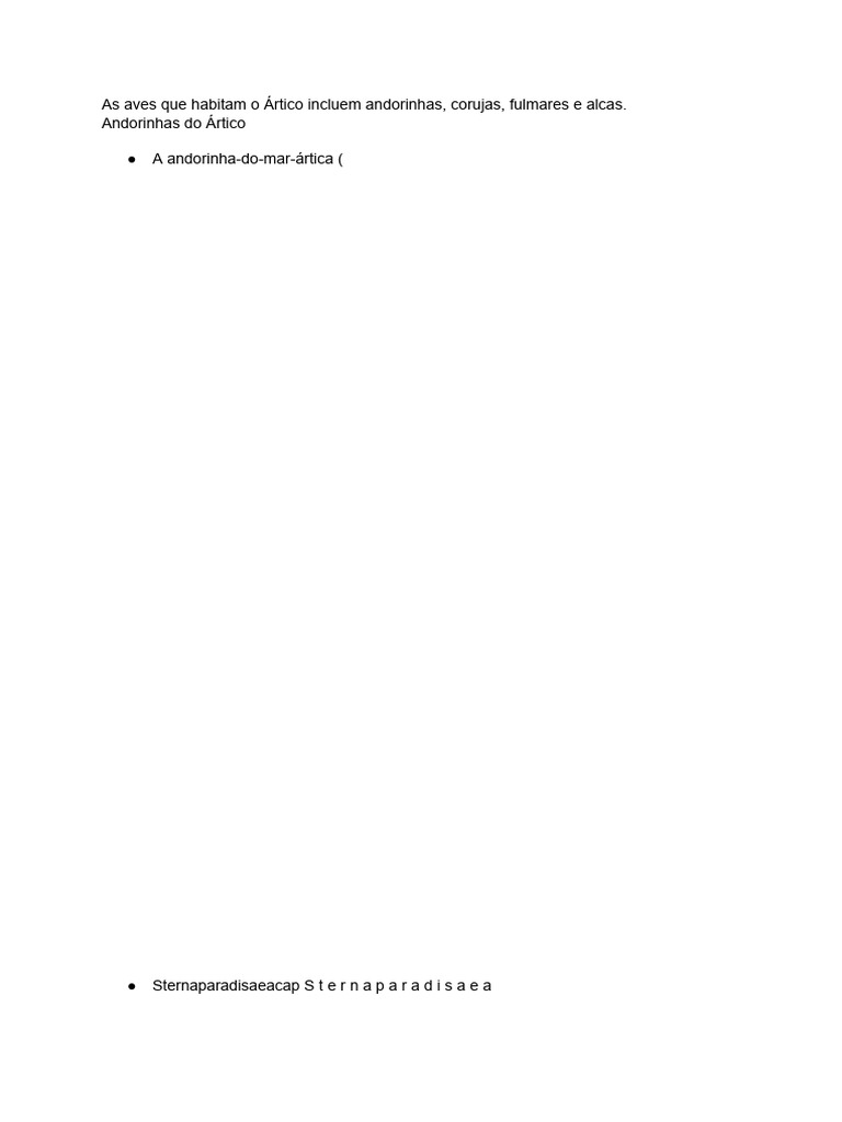 As Aves Que Habitam o Ártico Incluem Andorinhas, Corujas, Fulmares e ...