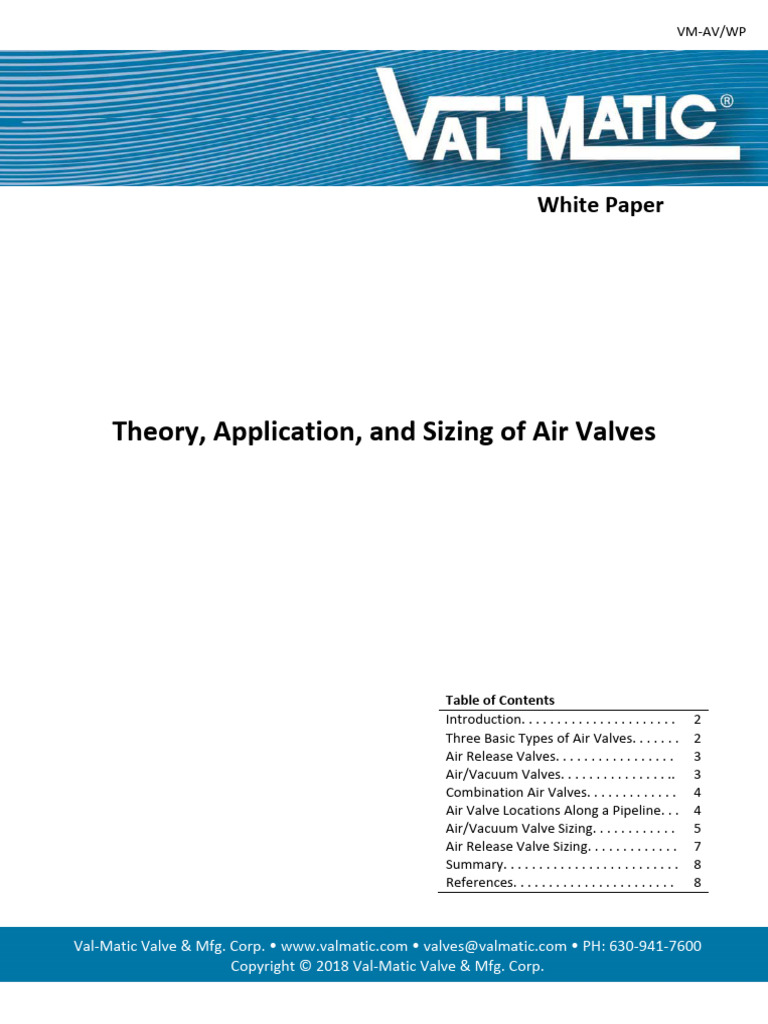 AV TheoryApplicationSizingAirValves 4-18 | PDF | Pump | Valve