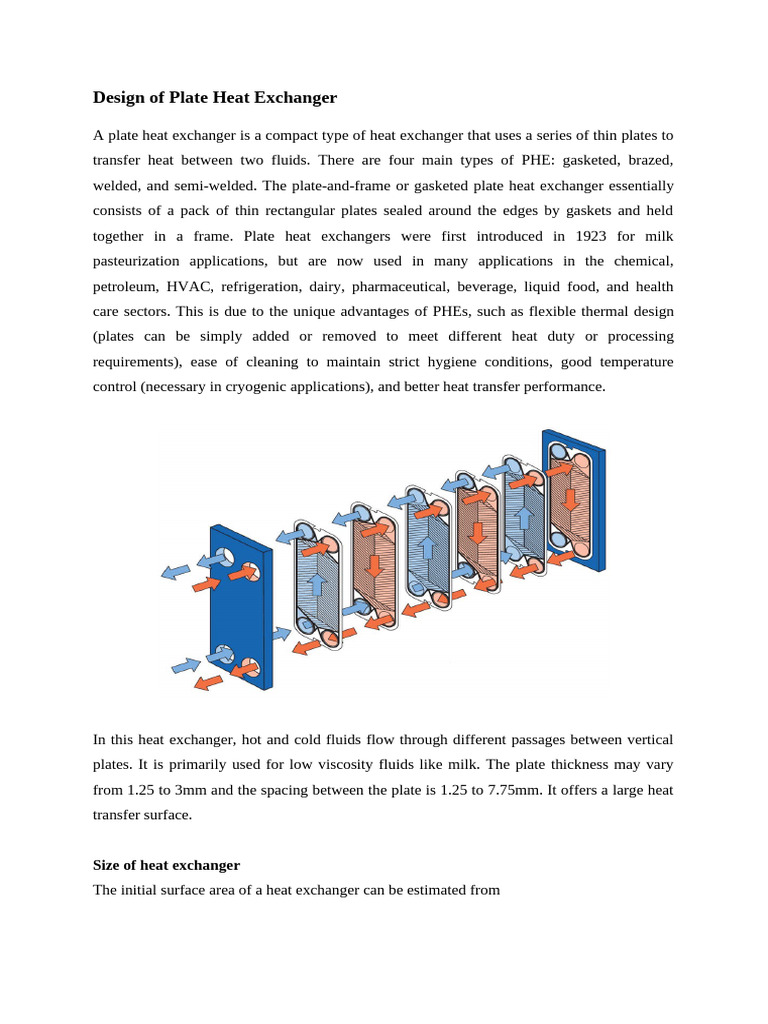 Plate Heat Exchanger Design Overview | PDF | Heat Exchanger | Process ...
