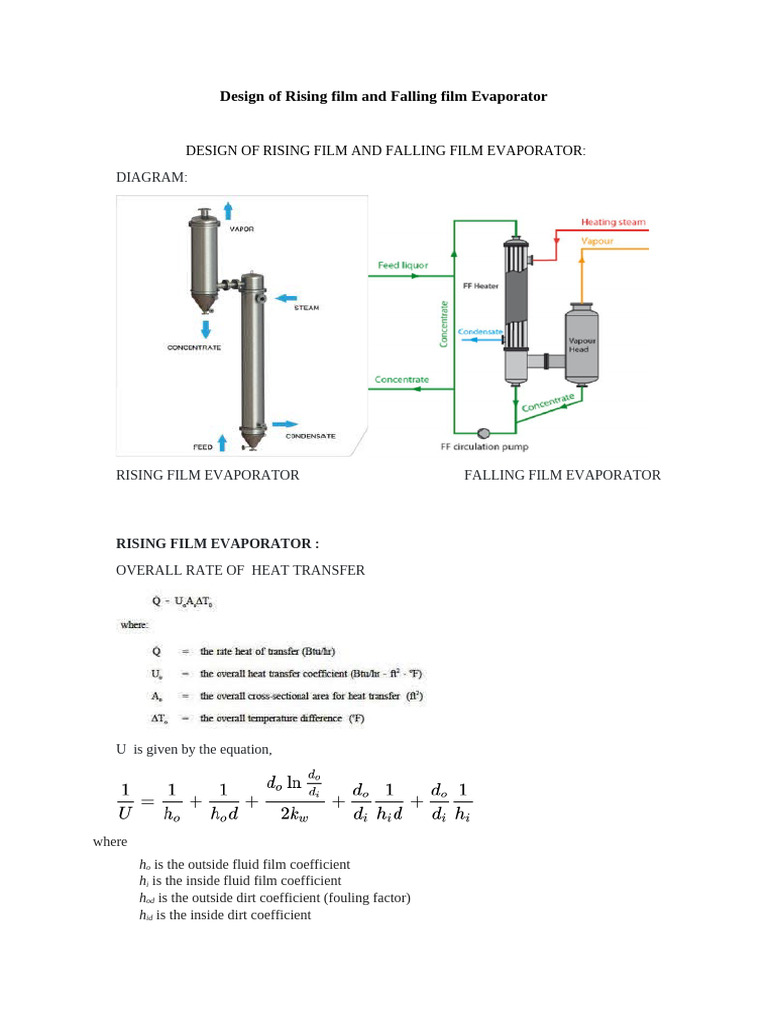 Design of Rising and Falling Film Evaporators | PDF | Heat Exchanger ...