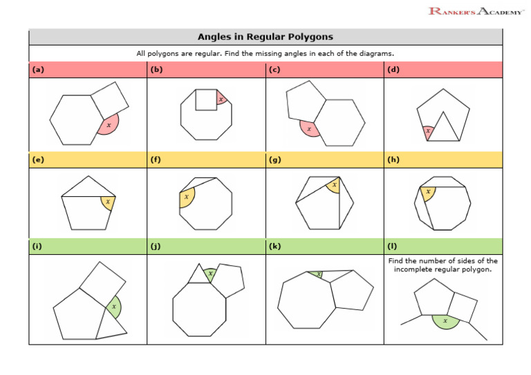 Missing Angles in Regular Polygons | PDF
