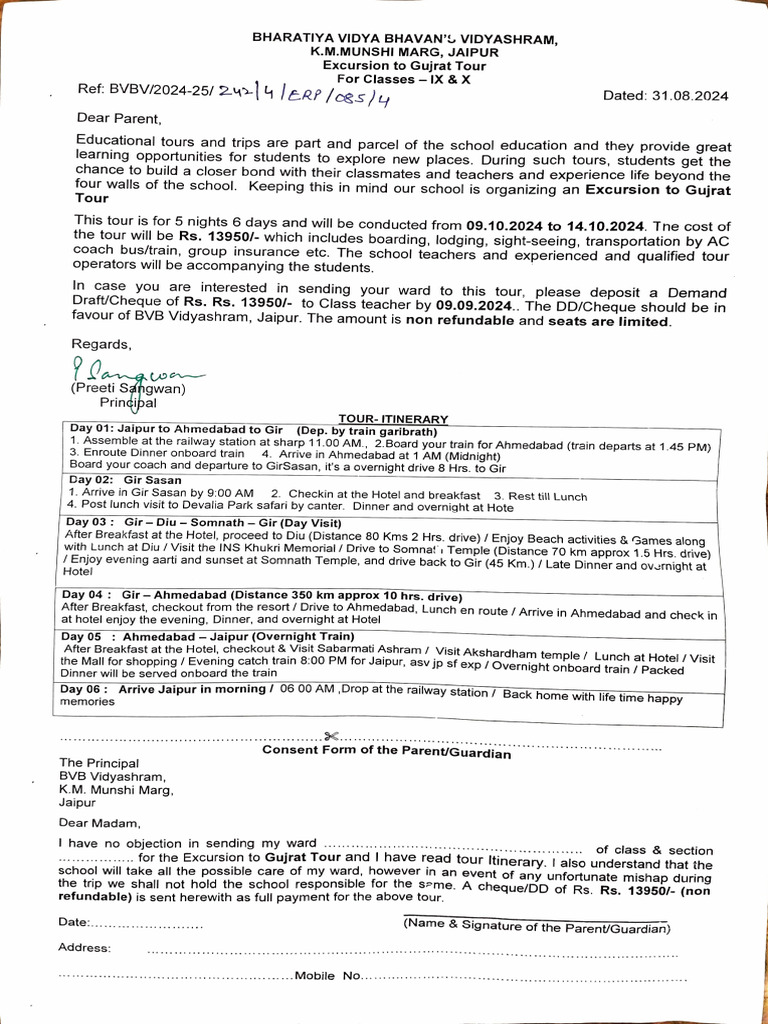 School Tour Classes 9 and 10 202425 | PDF