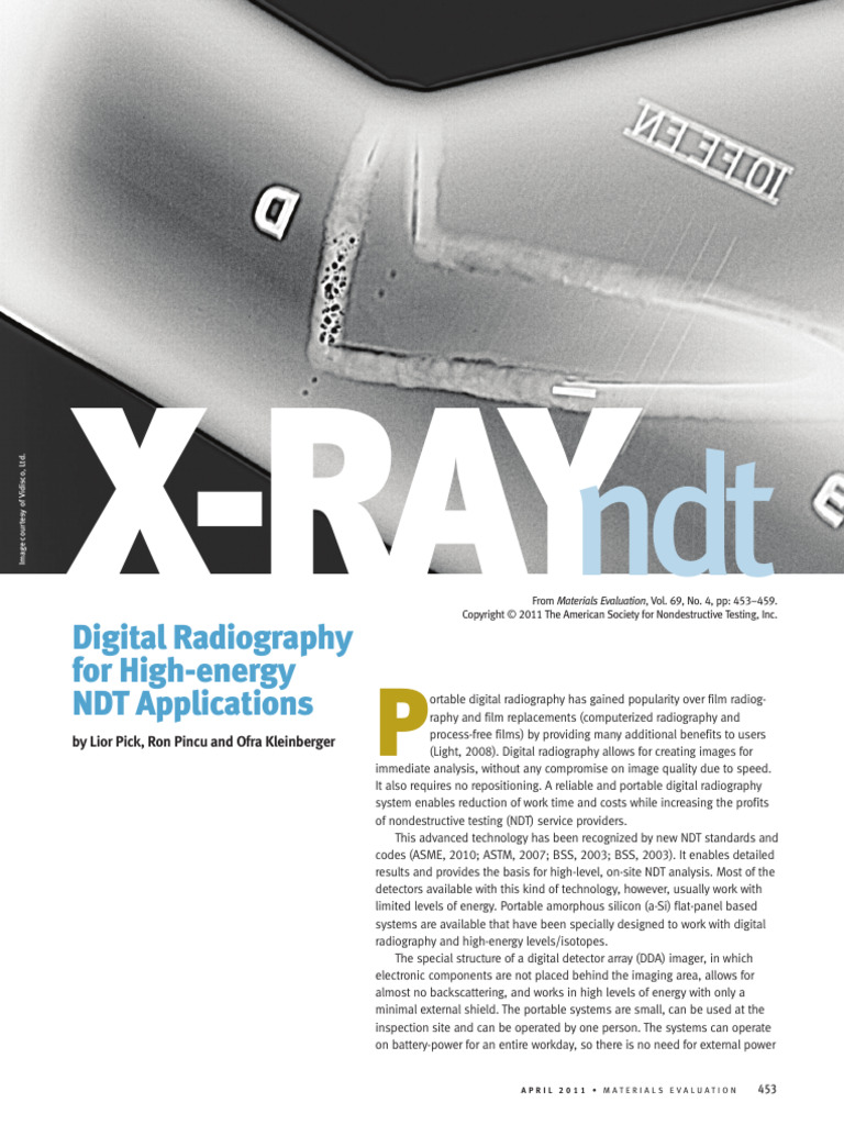 Digital Radiographyfor Highenergy NDTApplications | PDF ...