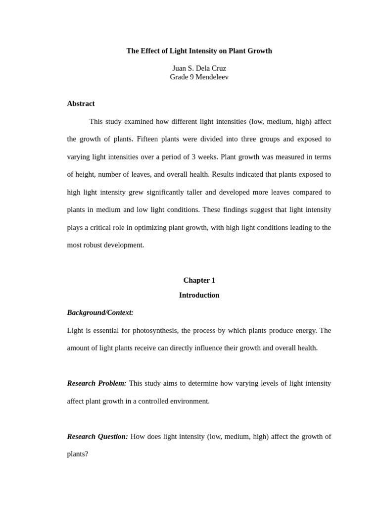 STE-RESEARCH-FORMAT | PDF | Experiment | Plants