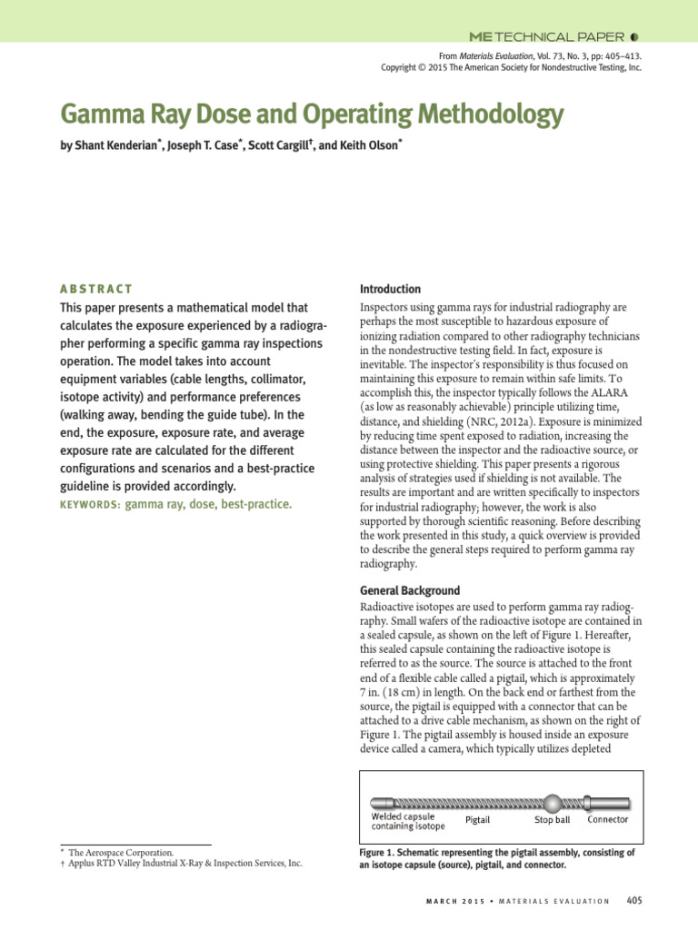 Gamma Ray Doseand Operating Methodology | PDF | Radiation Protection ...