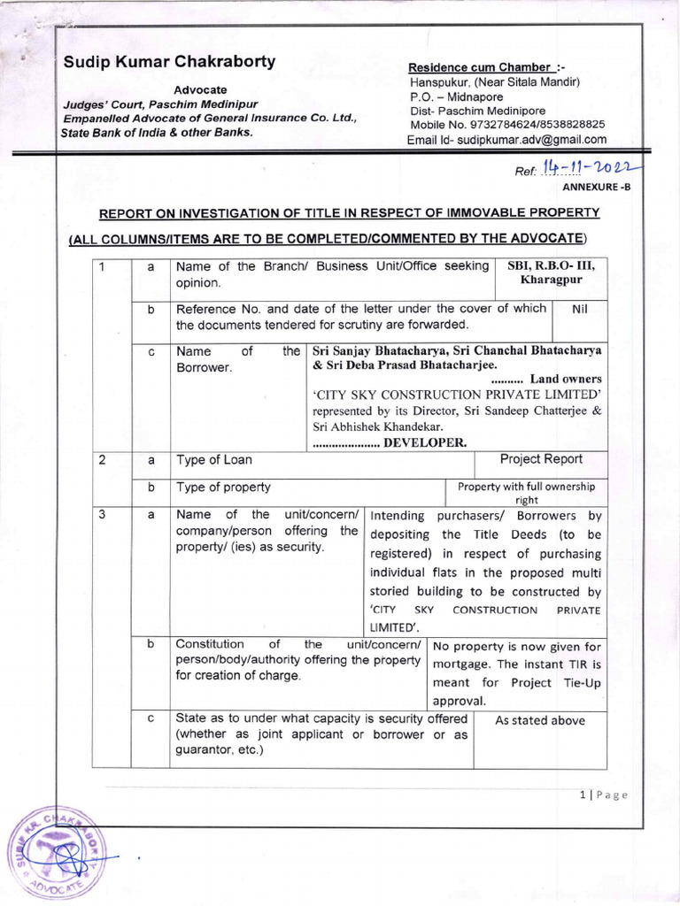 7 Land Title Search Report | PDF