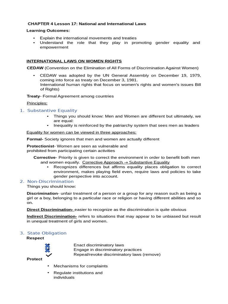 EC 2 Lesson 2 | PDF | Convention On The Elimination Of All Forms Of Discrimination Against Women ...