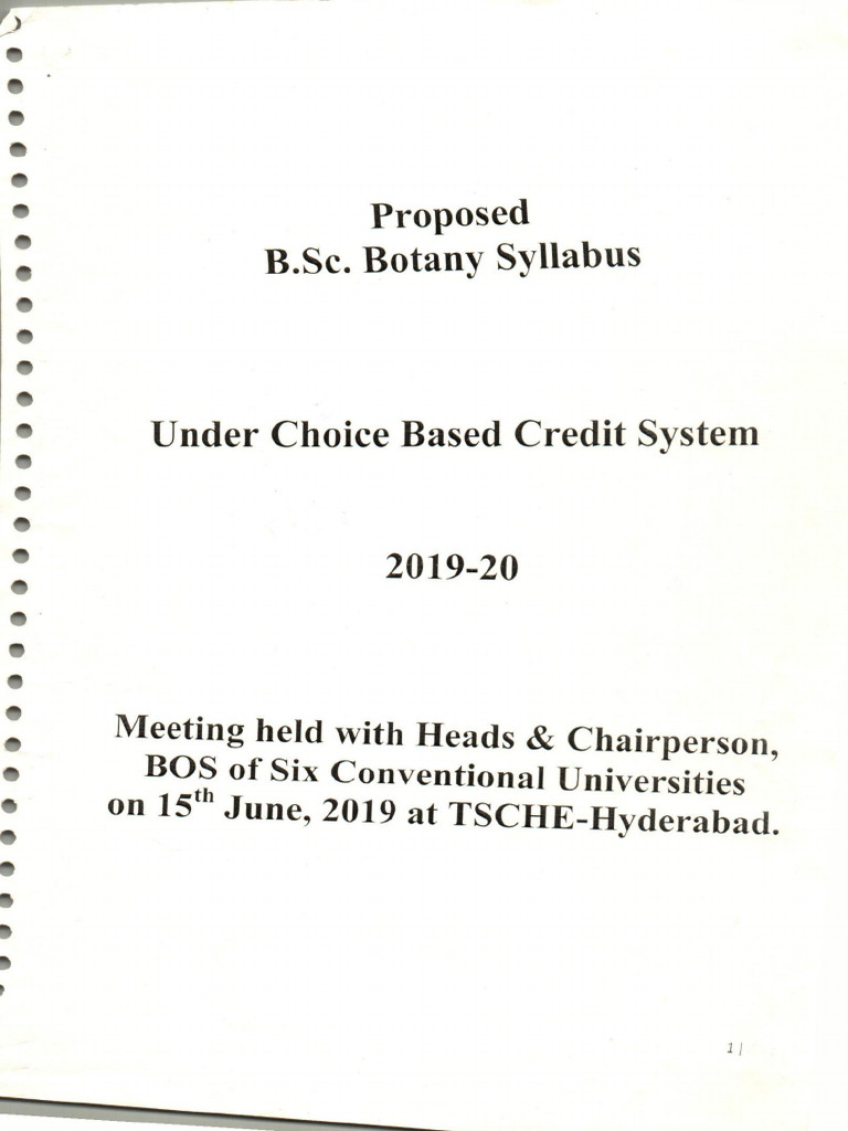 Proposed BSC Botany Syllabus | PDF | Crops | Sowing
