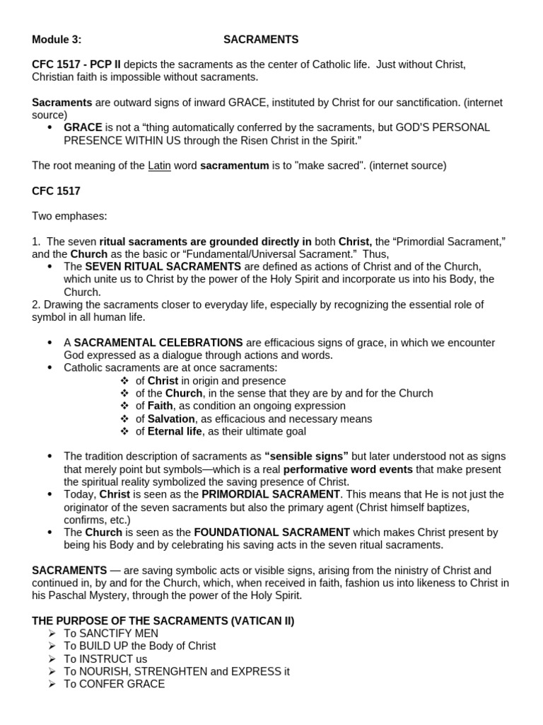 SACRAMENTS-and-sacramentals | PDF | Sacraments | Catholic Church