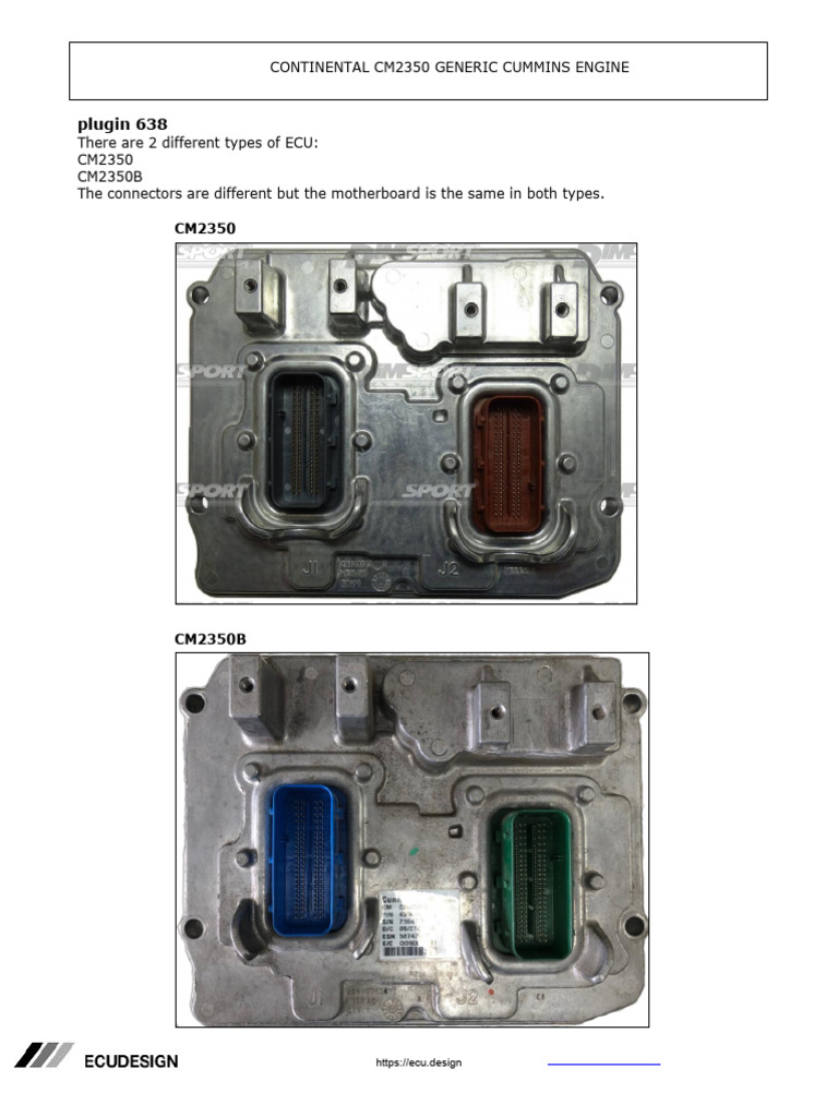 CM2350 Cummins ECU Connection Guide | PDF