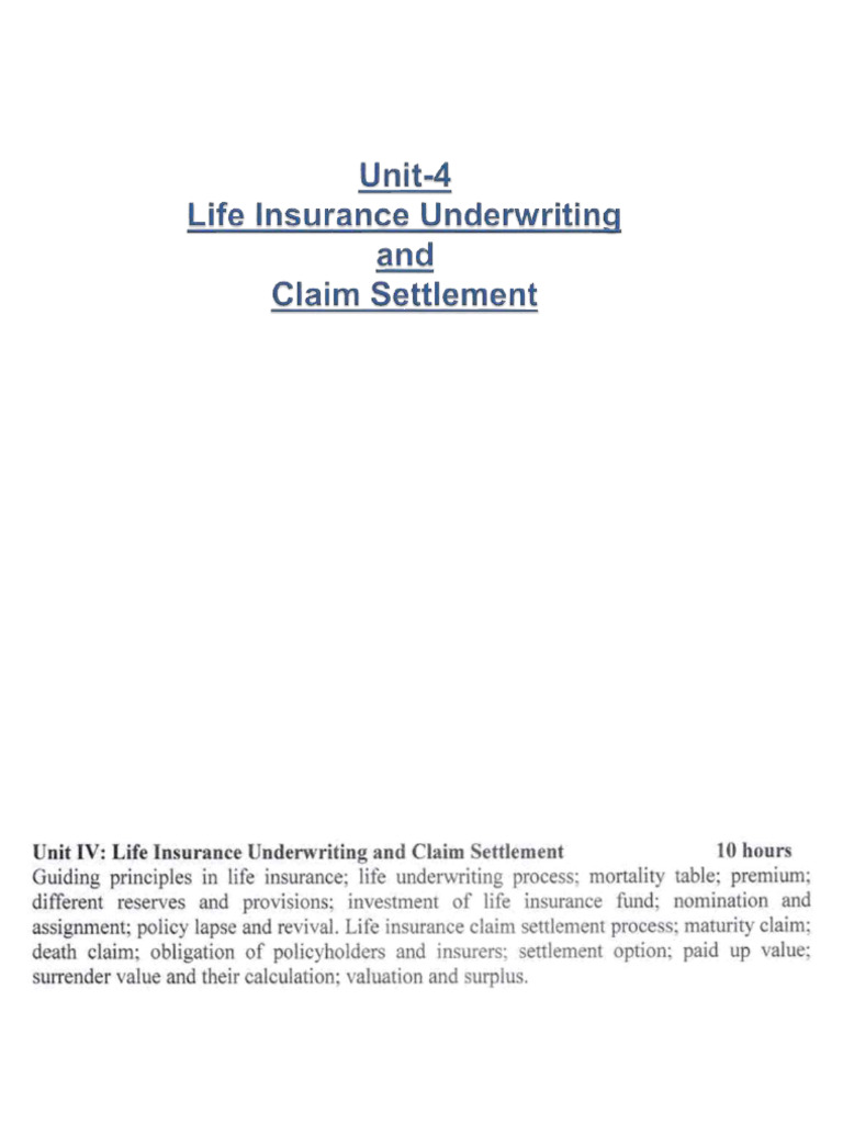Life Insurance Underwriting Principles | PDF | Insurance | Life Insurance