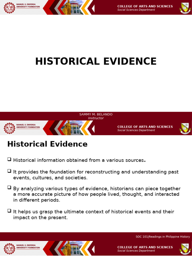 Historical Evidence | PDF | Primary Sources | Social Sciences