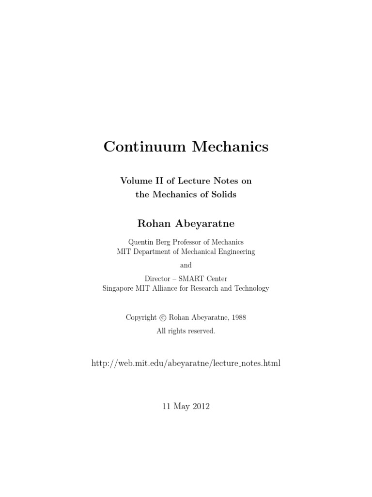 Continuum Mechanics 2 | PDF | Continuum Mechanics | Physics