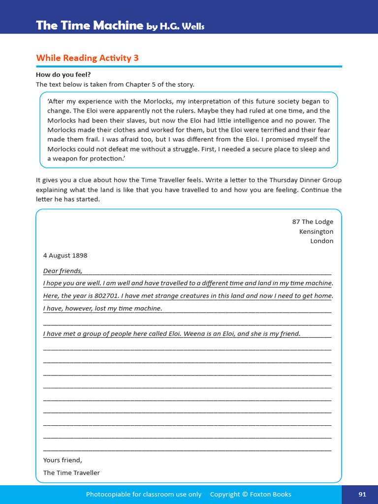 Homework | PDF | The Time Machine | Time Travel