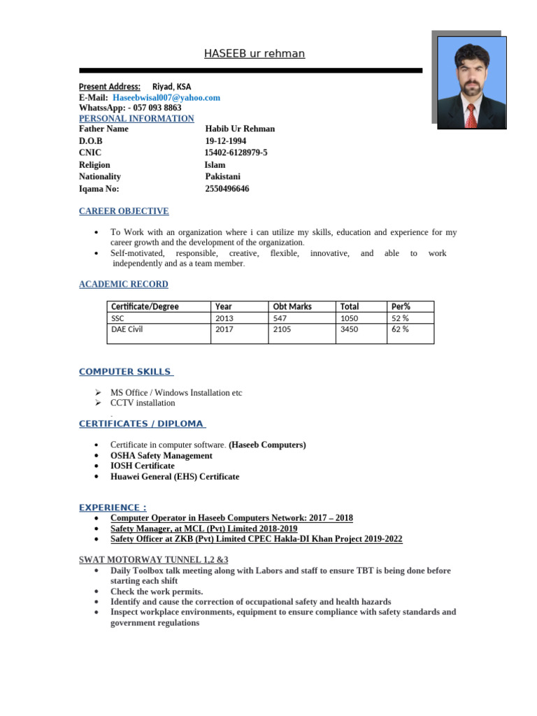 haseeb CV | PDF