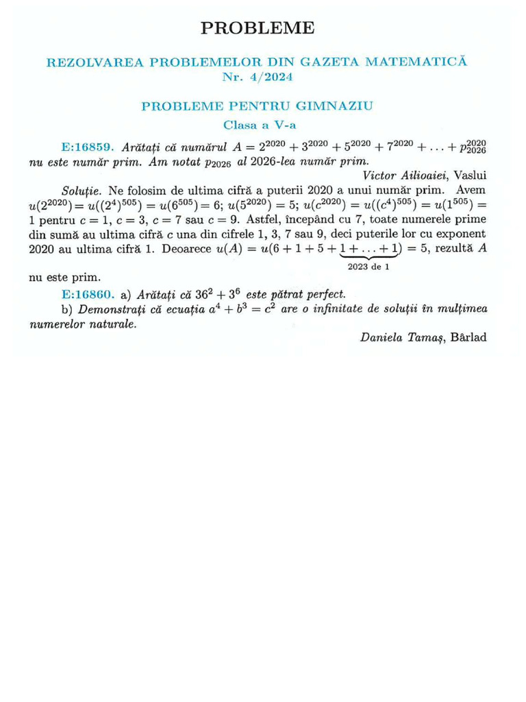 Gazeta Matematica Cls 5 NR 10 Și 11 | PDF