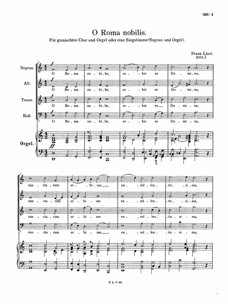 O Roma Nobilis (Liszt) | PDF