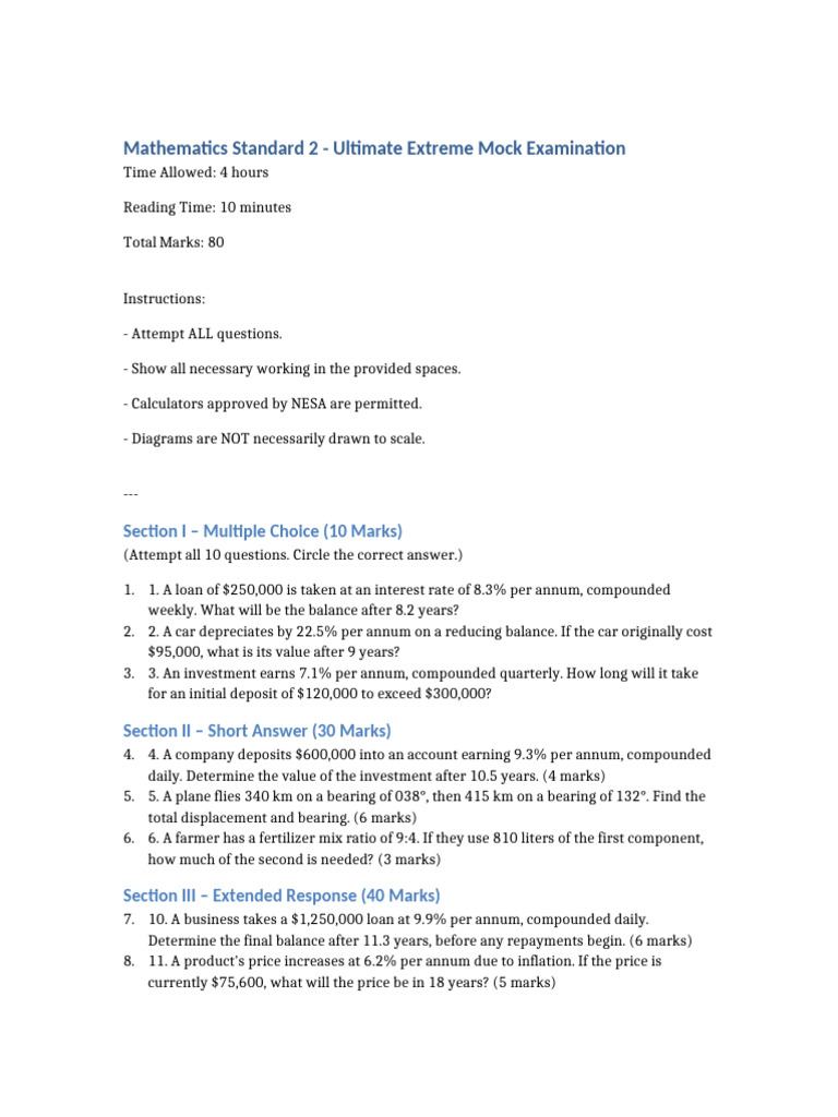 Mathematics_Standard_2_Ultimate_Extreme_Mock_Exam | PDF