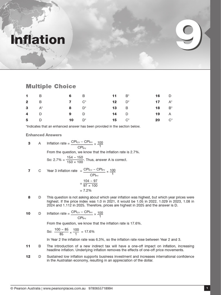 Inflation Workbook for Students | PDF | Cost Of Living | Inflation