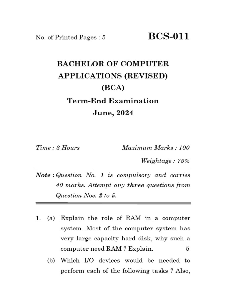 BCS-011 | PDF | Computer Network | Disk Storage