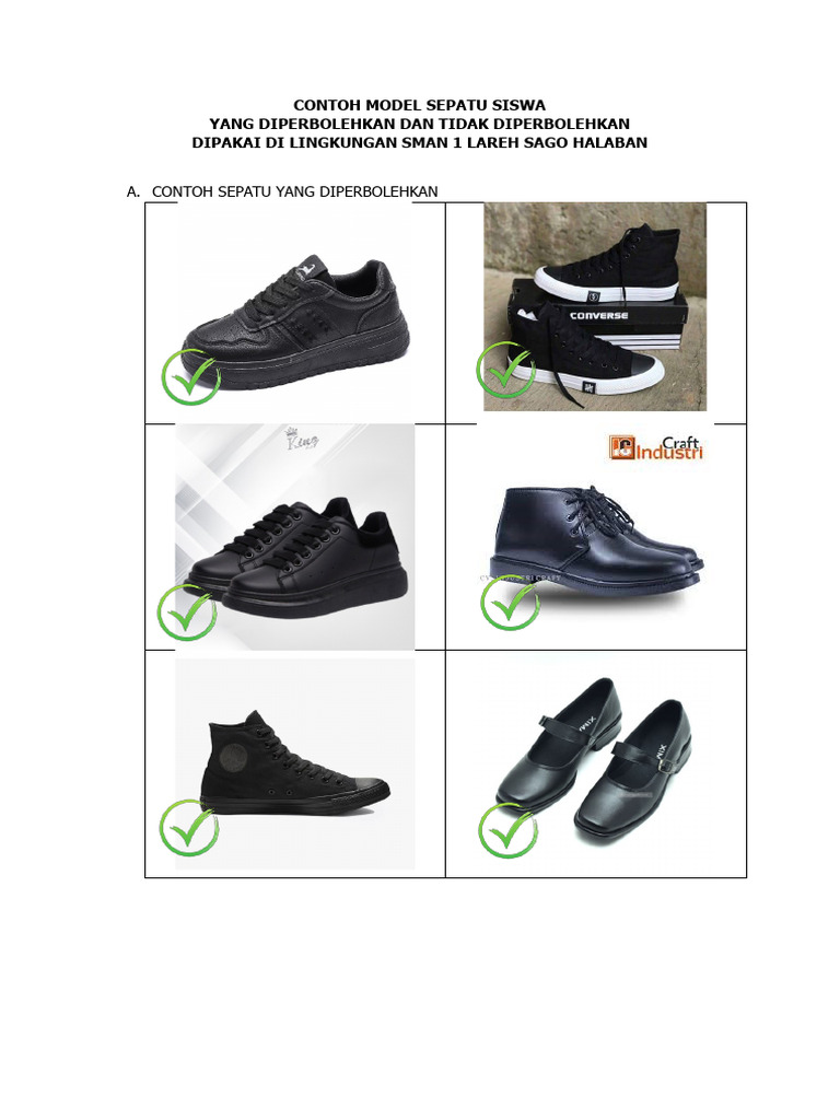 Contoh Model Sepatu Siswa | PDF