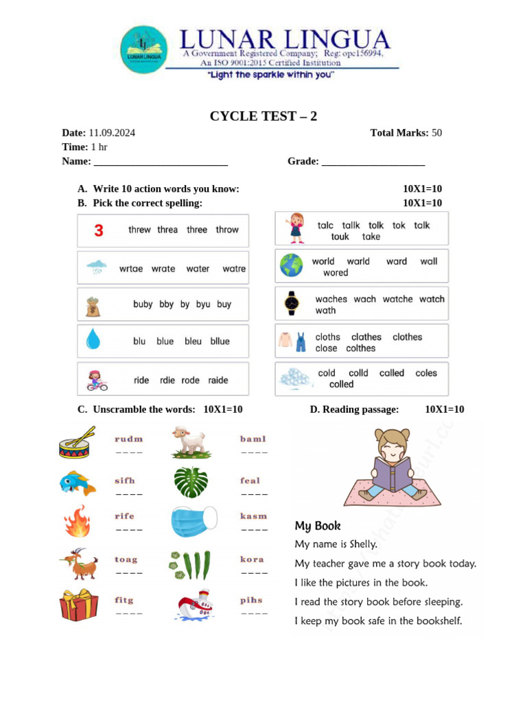 Cycle Test - 2 I and Ii | PDF