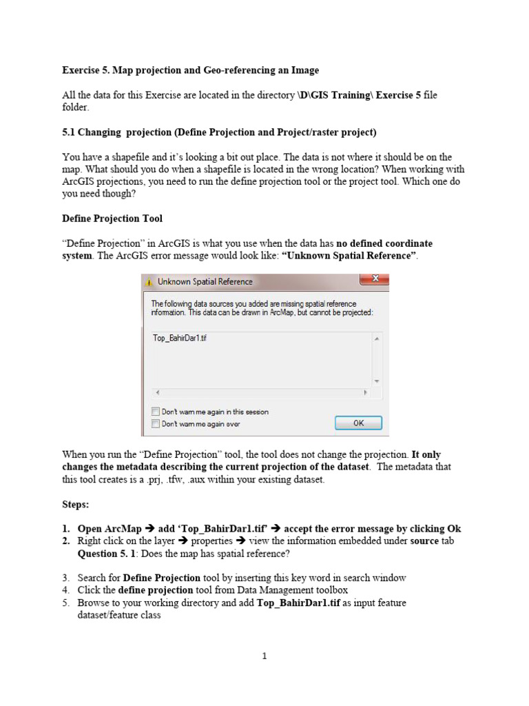 Map Projection & Georeferencing | PDF | Arc Gis | Geographic Information System
