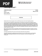 Cambridge IGCSE ™: Computer Science 0478/21 | PDF | Question | Computer Programming