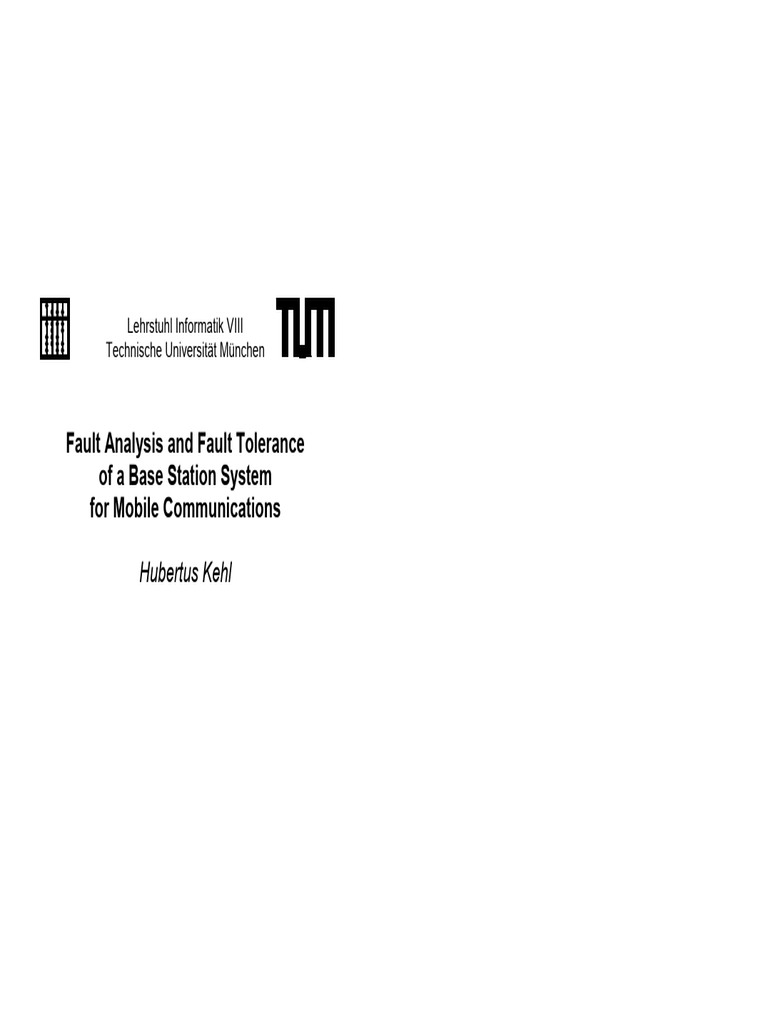 Fault Analysis And Fault Tolerance Of A Base Station System For Mobile Communications Pdf