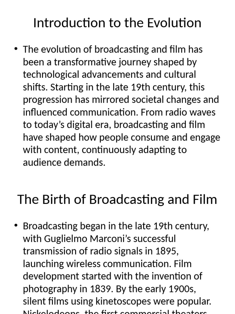 Evolution of Broadcasting and Film | PDF | Broadcasting | Radio