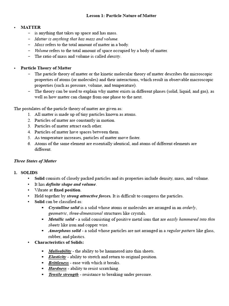 Matter Pdf Gases Liquids