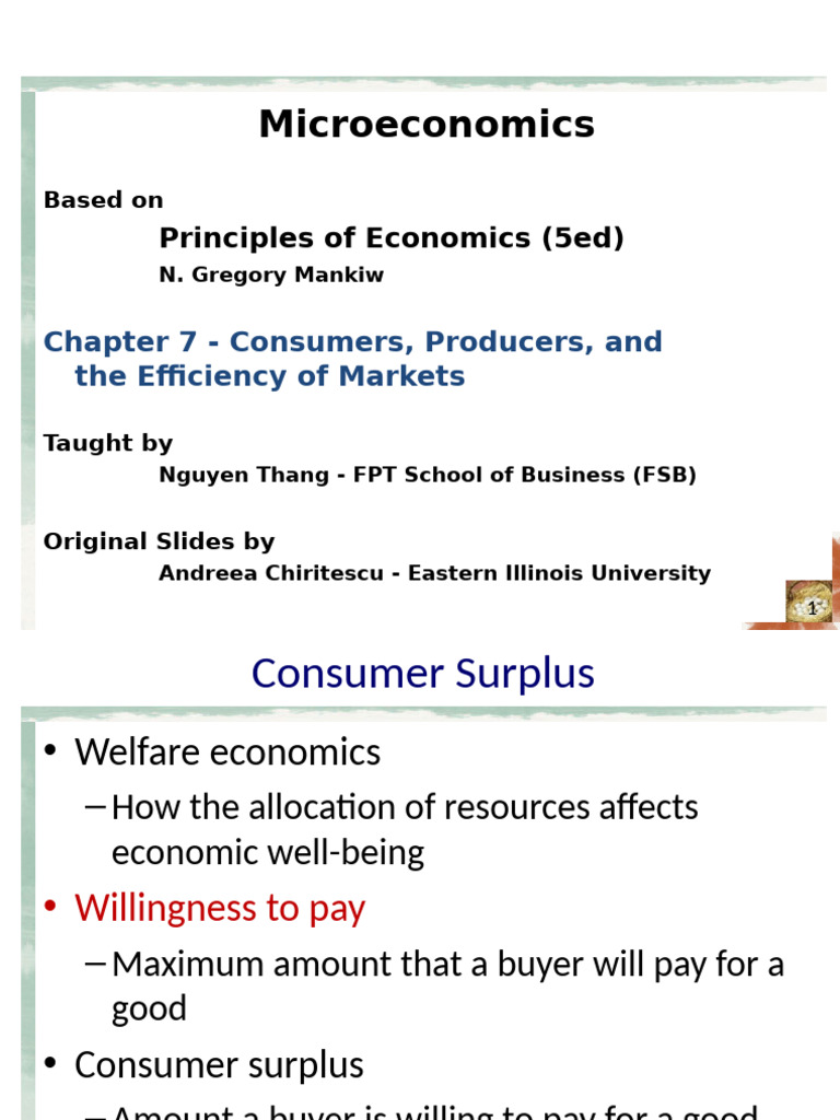 Chapter 7 - Consumers, Producers, and The Efficiency of Markets | PDF ...