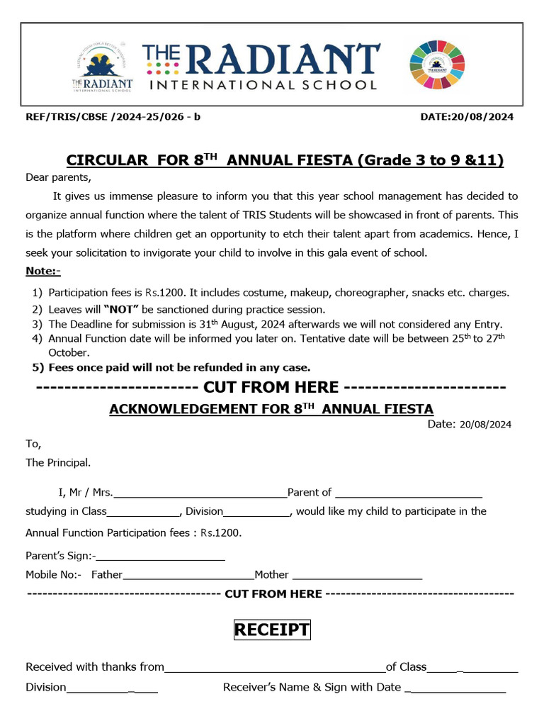 ANNUAL FIESTA 2024-25 (3 To 12) | PDF | Childhood | Family