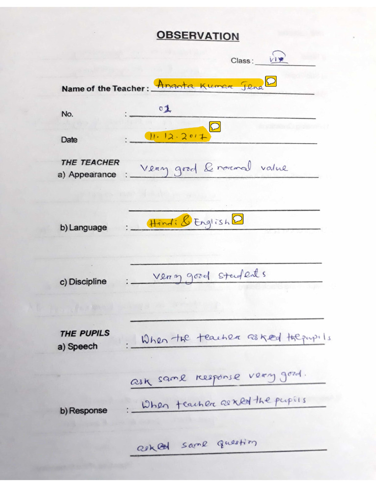 THIRD SEM 7 & 8-1. Observation - Mathematics | PDF