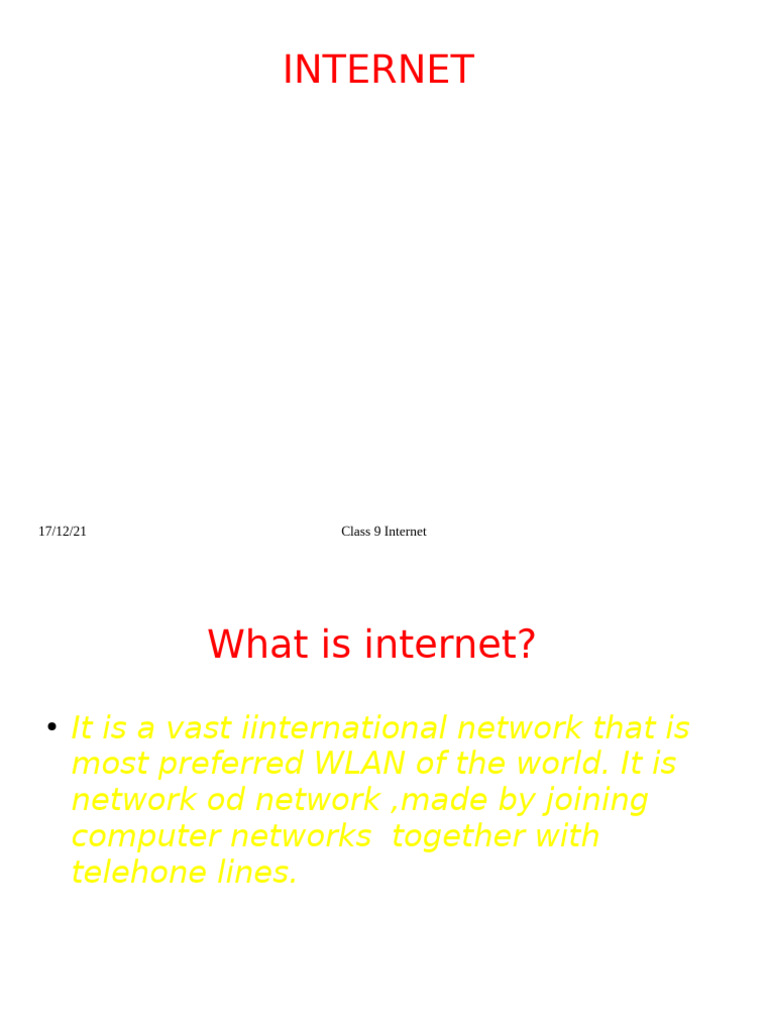 Understanding the Internet for Class 9 | PDF
