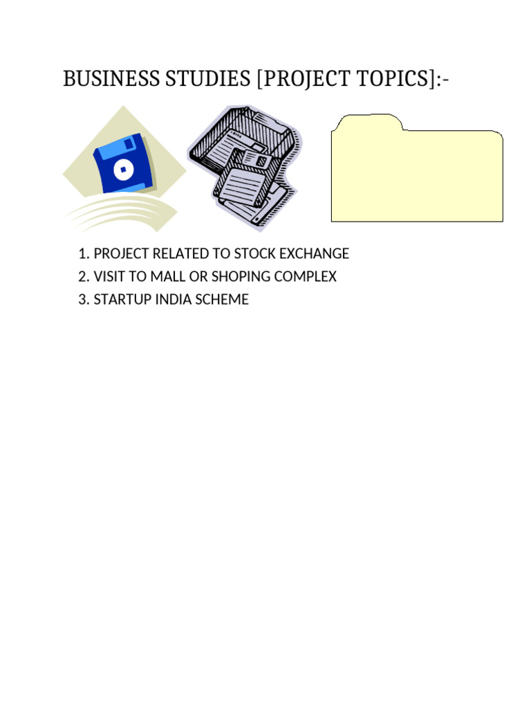 Business Studies Project Topics | PDF
