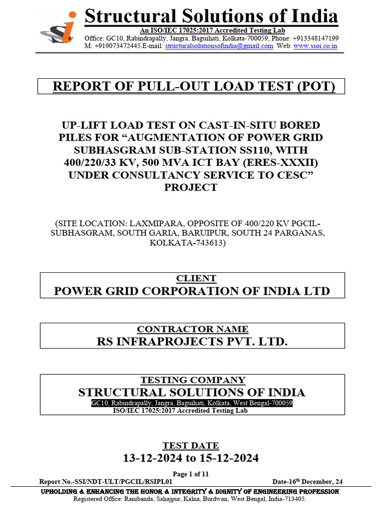 Pullout TA2 P7 1. R.S Infra PGCIL Subhasgram 13.12.2024 | PDF | Deep Foundation