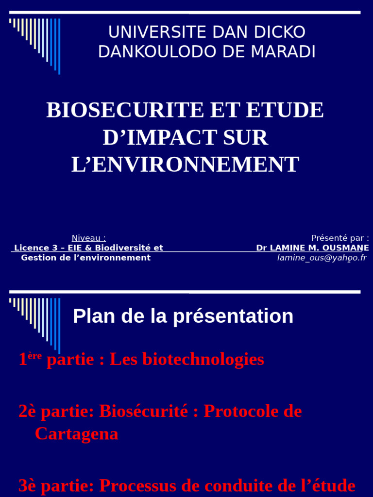 Biosécurité et EIE-1 | PDF | Organisme génétiquement modifié | Biotechnologie