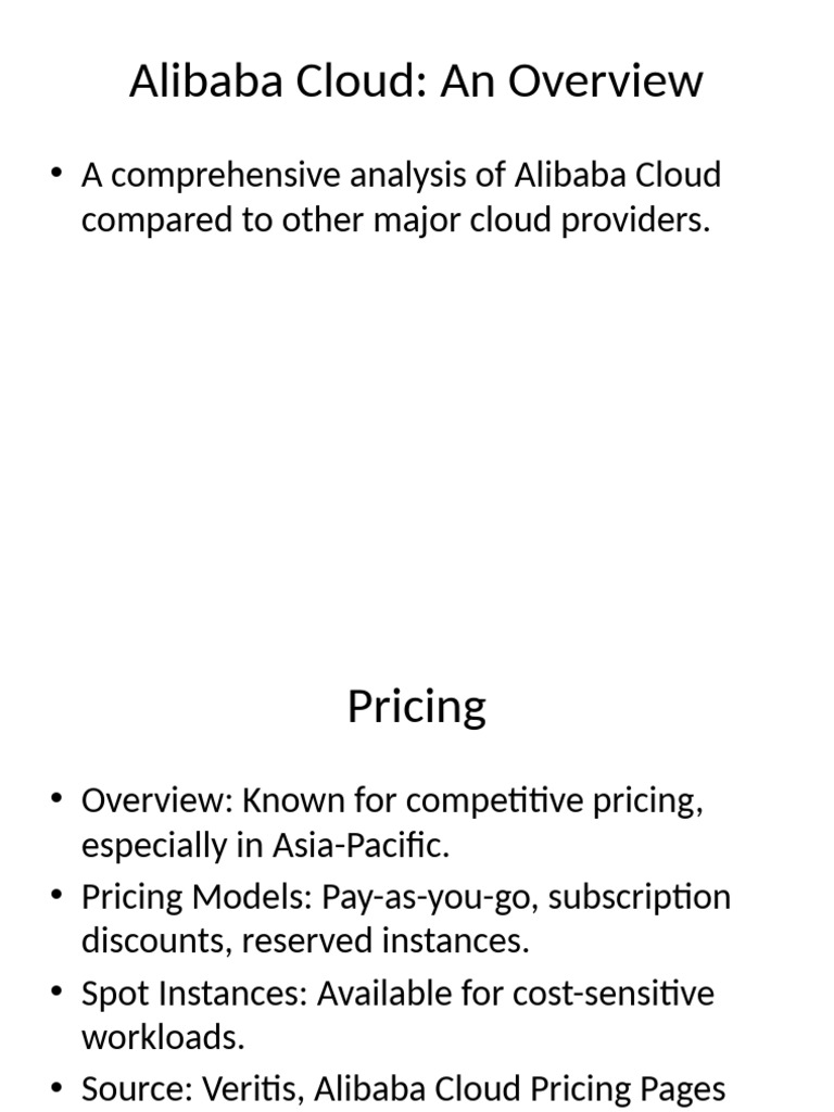 Alibaba Cloud Comparison Presentation | PDF | Cloud Computing | Scalability