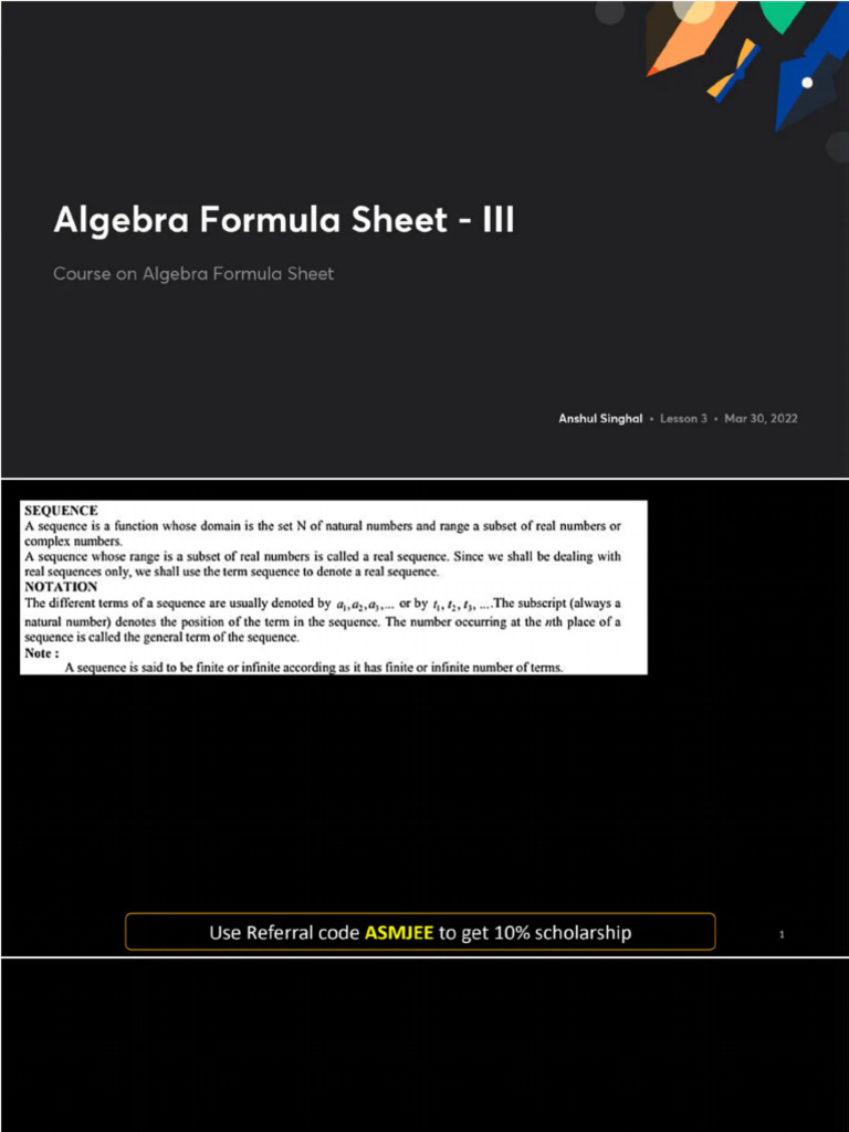 Algebra Formula Sheet - III With Anno 1727831176430 | PDF