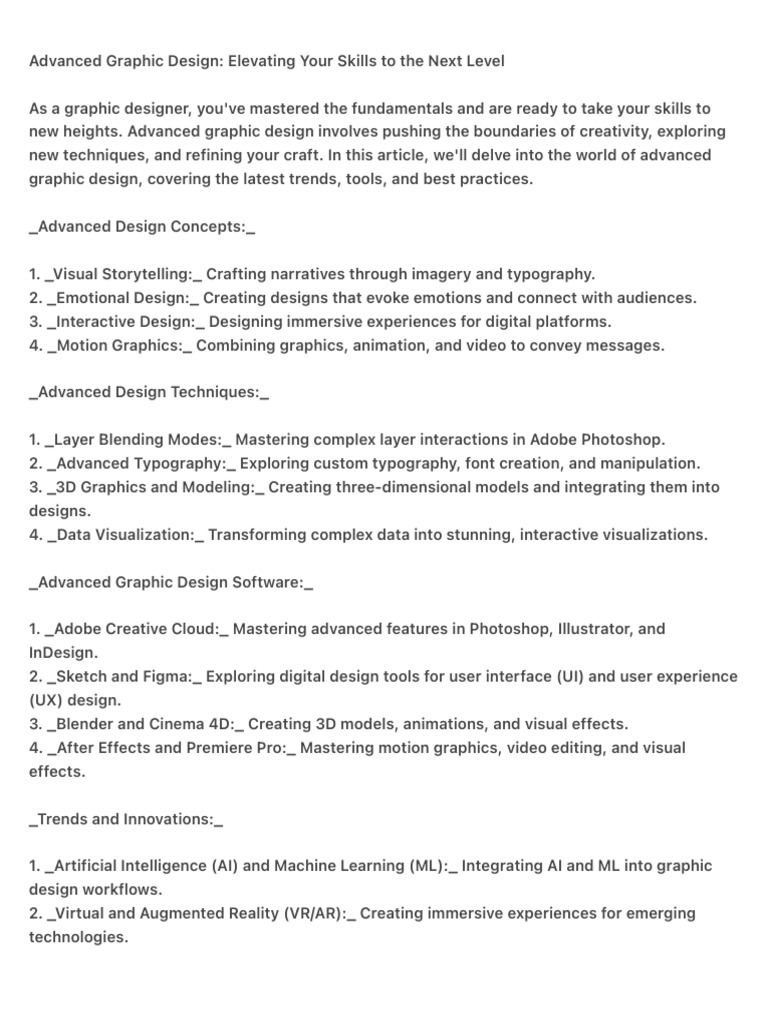 Elevating Your Skills To The Next Level | PDF | Graphic Design | Computing