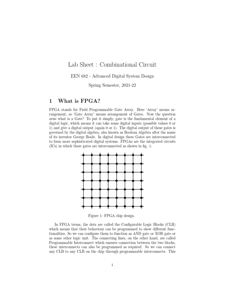 Combinational Circuit Lab Sheet | PDF | Field Programmable Gate Array | Hardware Description ...
