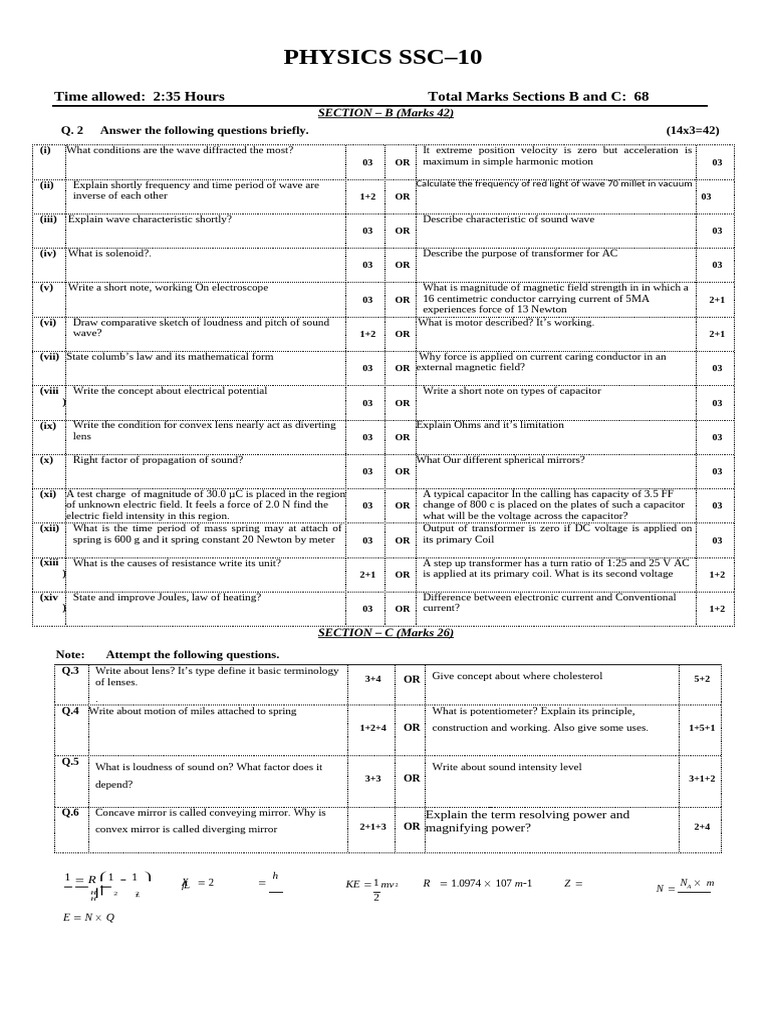 Physics 11 Local Word Format (1) Neww Updated | PDF | Capacitor | Waves