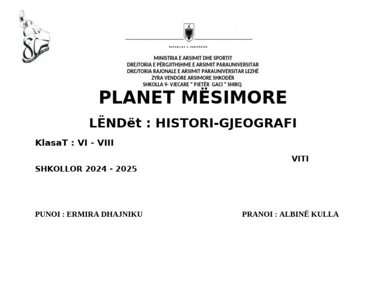 Koka e Planeve Mesimore | PDF
