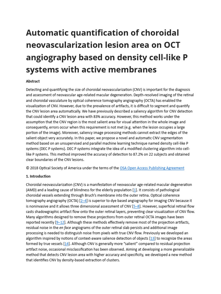 Automatic Quantification of Choroidal Neovascularization Lesion Area On OCT Angiography Based On ...