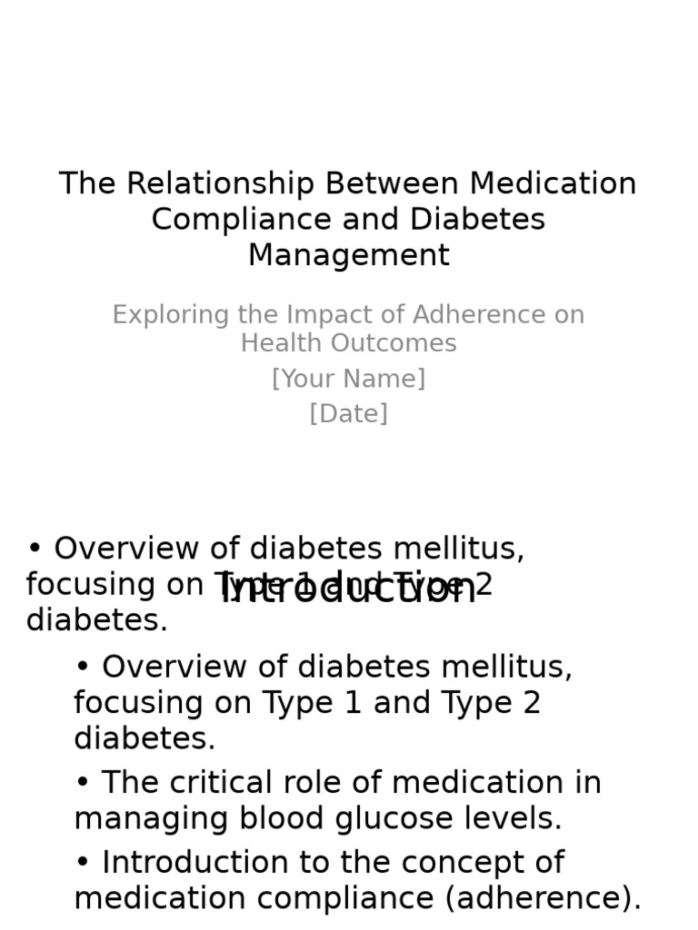 Medication Compliance and Diabetes | PDF | Diabetes | Diabetes Management