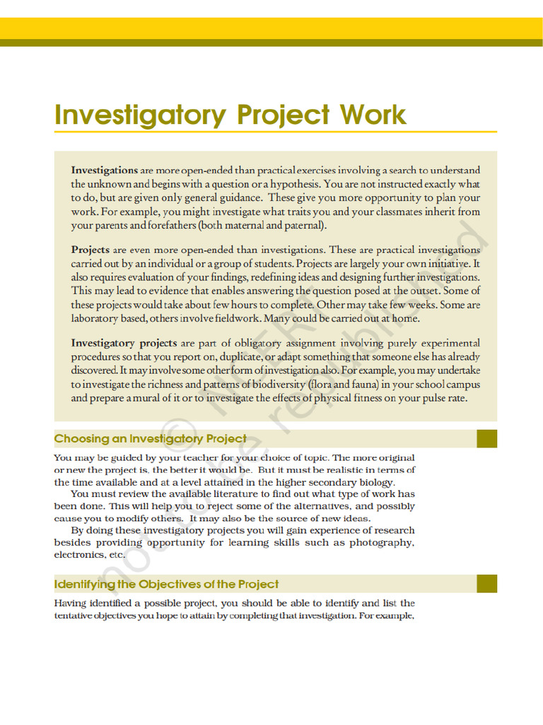 12th Investigatory Project | PDF