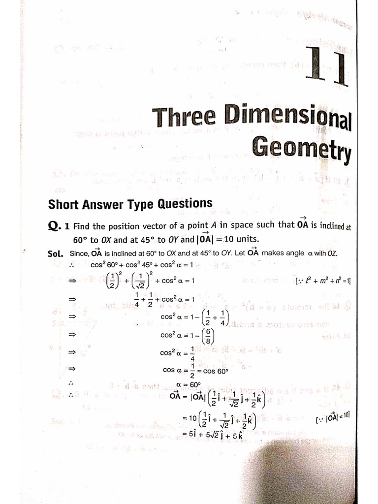 Three Dimensional Geometry Practice Questions 12th | PDF