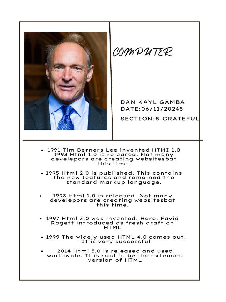 Timeline of HTML - 20241106 - 171619 - 0000 | PDF